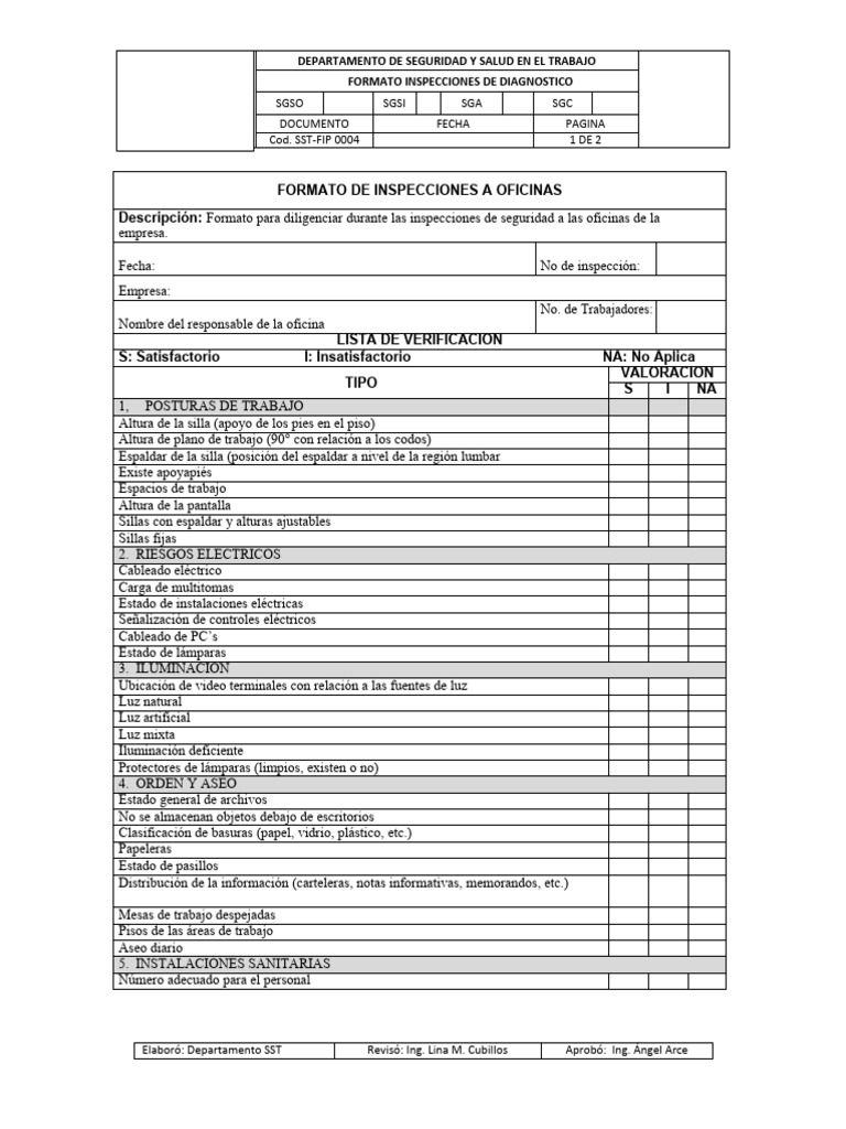 Formato Inspeccion | PDF
