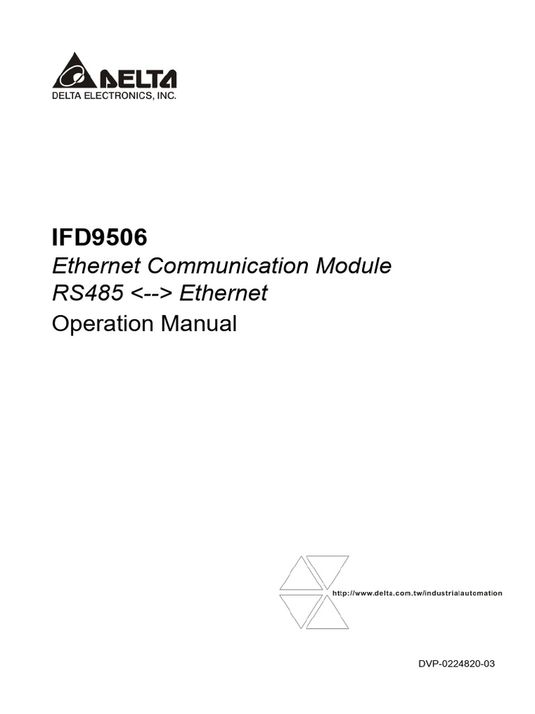 Delta Ia-Ifs Ifd9506 Om en 20211027 | PDF | Computer Network | Port ...