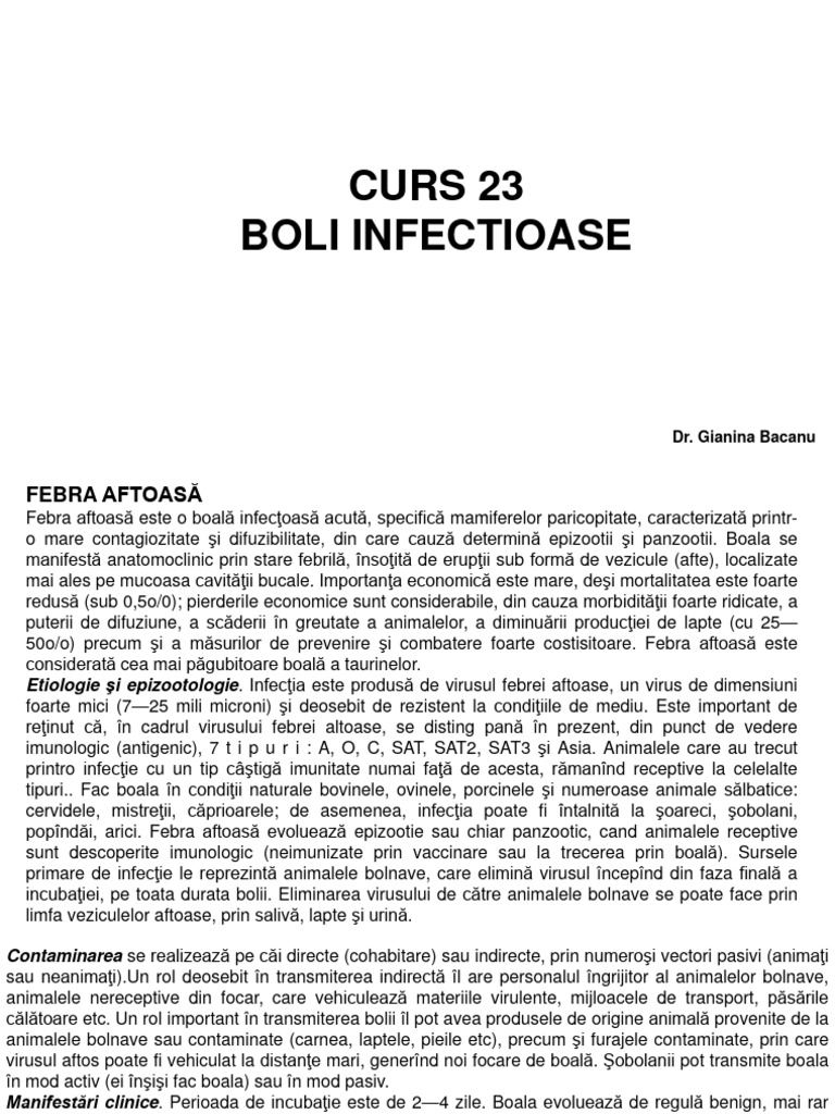 Curs Boli Infectioase | PDF