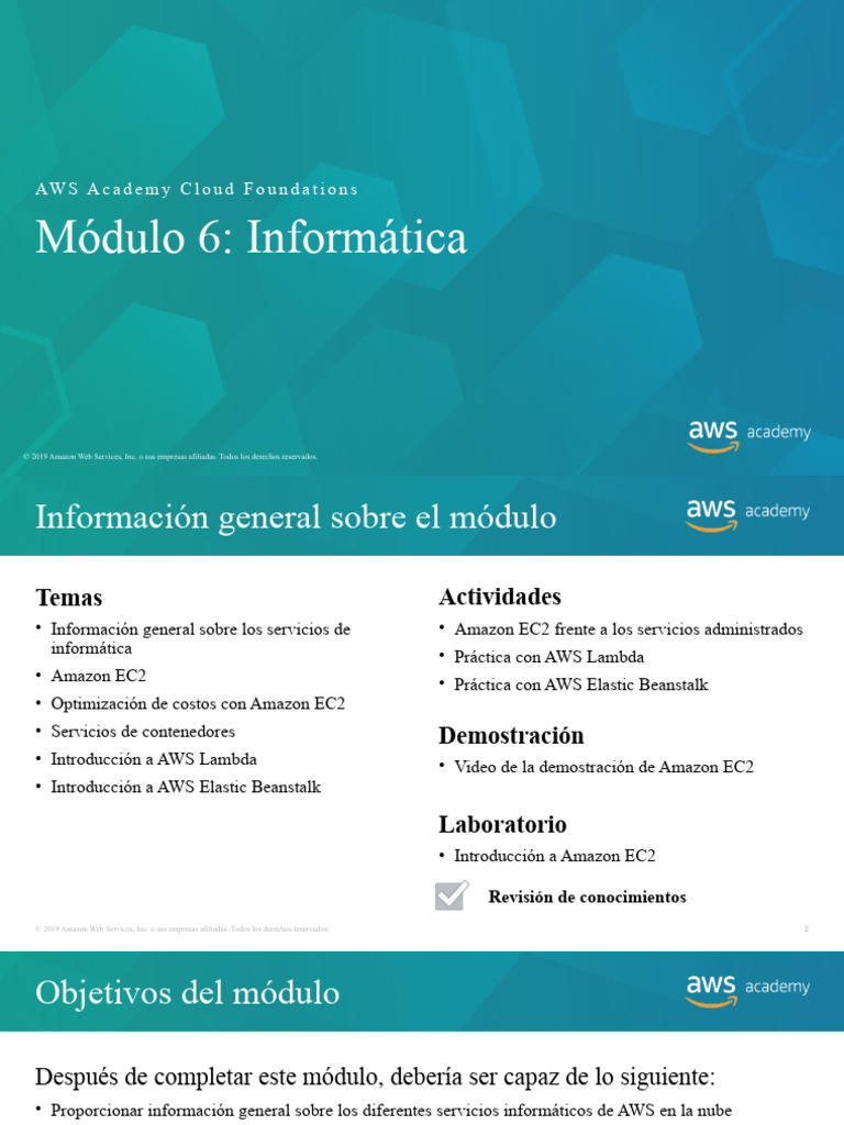 AcademyCloudFoundations Module 06 | PDF | Servicios web de Amazon | Computación en la nube