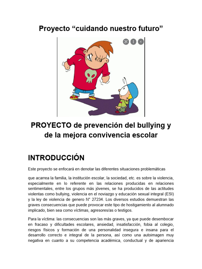 Proyecto de Prevencion Bullying | PDF