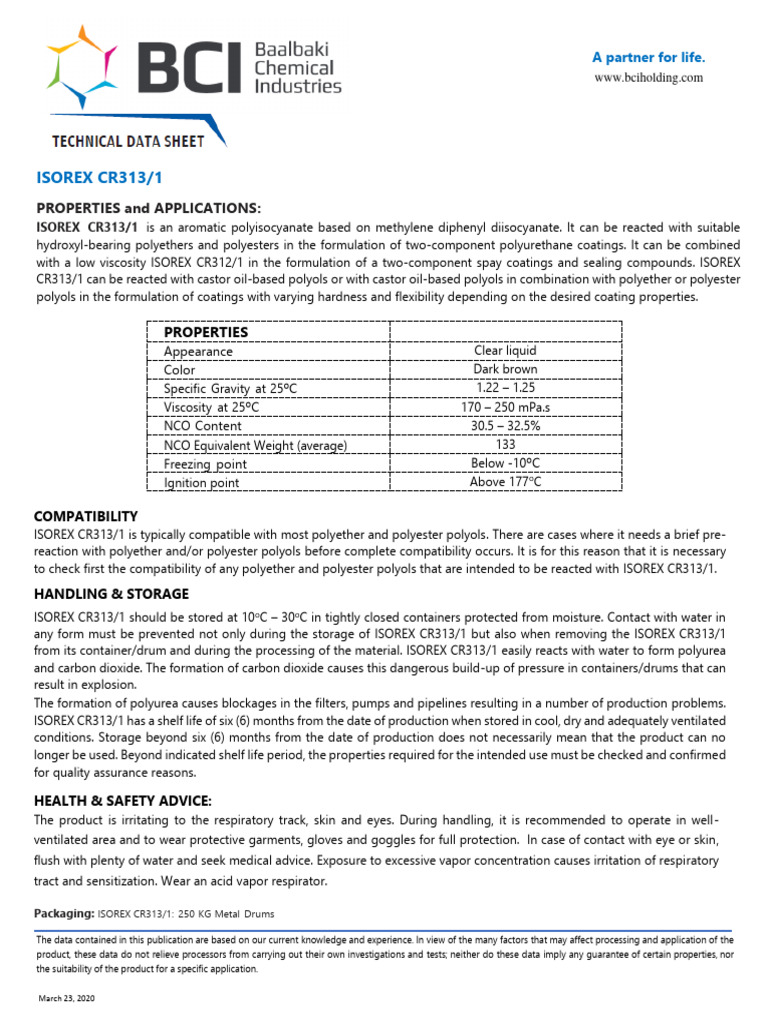 Isorex CR313-1 - TDS | PDF