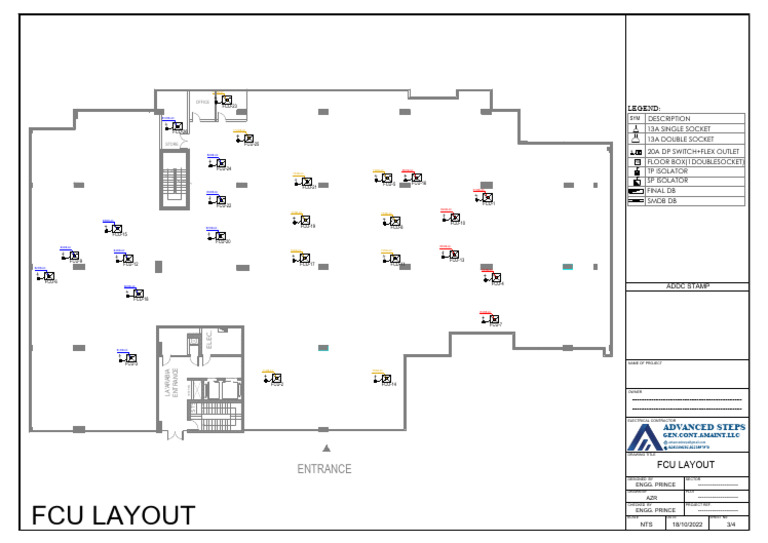 FCU Layout Electrical Plan | PDF