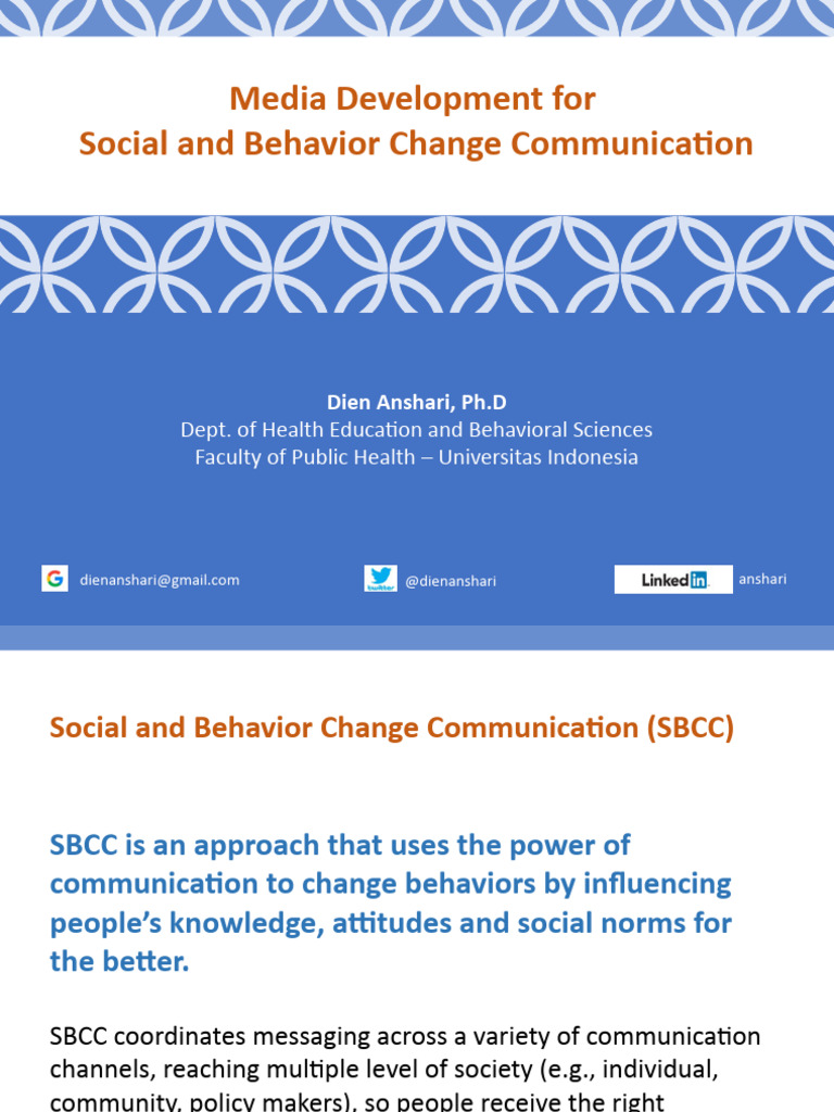 SBCC Approach For Media Development | PDF | Behavior | Communication