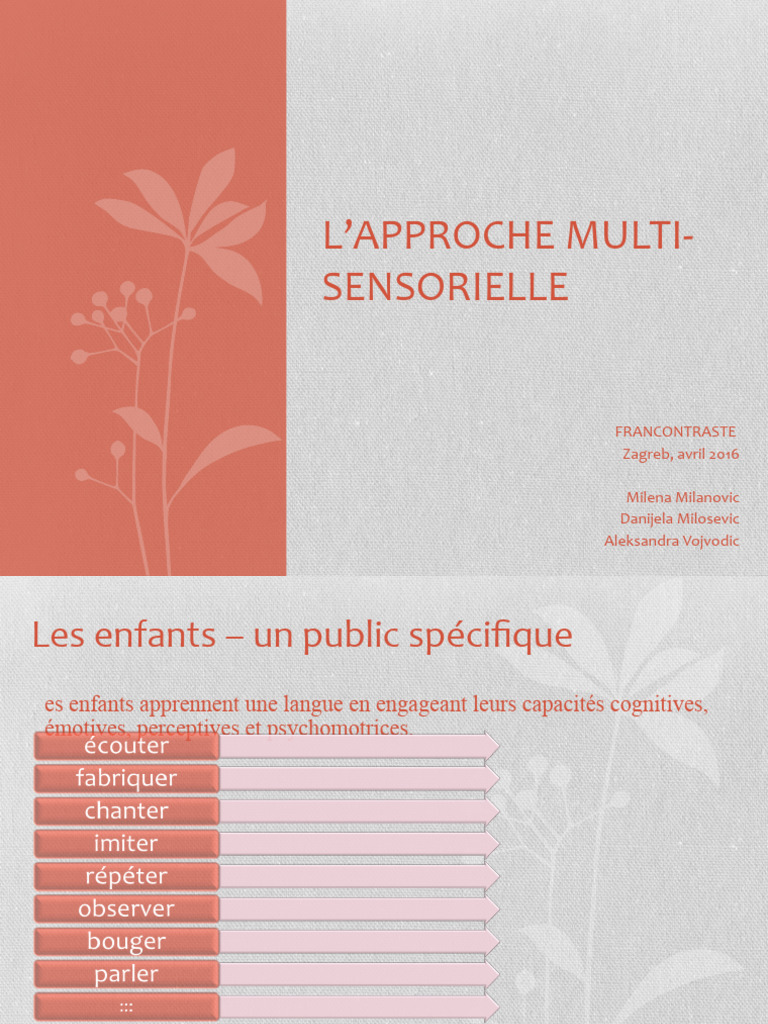 L'approche Multi-Sensorielle | PDF | Arts du langage et discipline