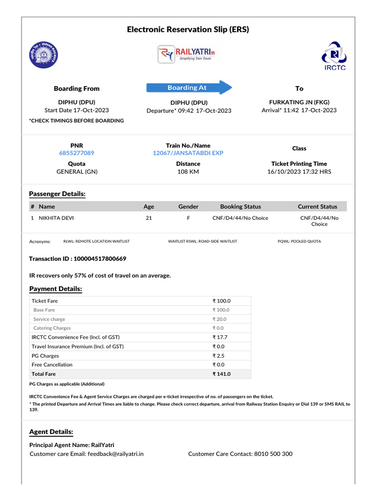Ticket 4 | PDF | Identity Document
