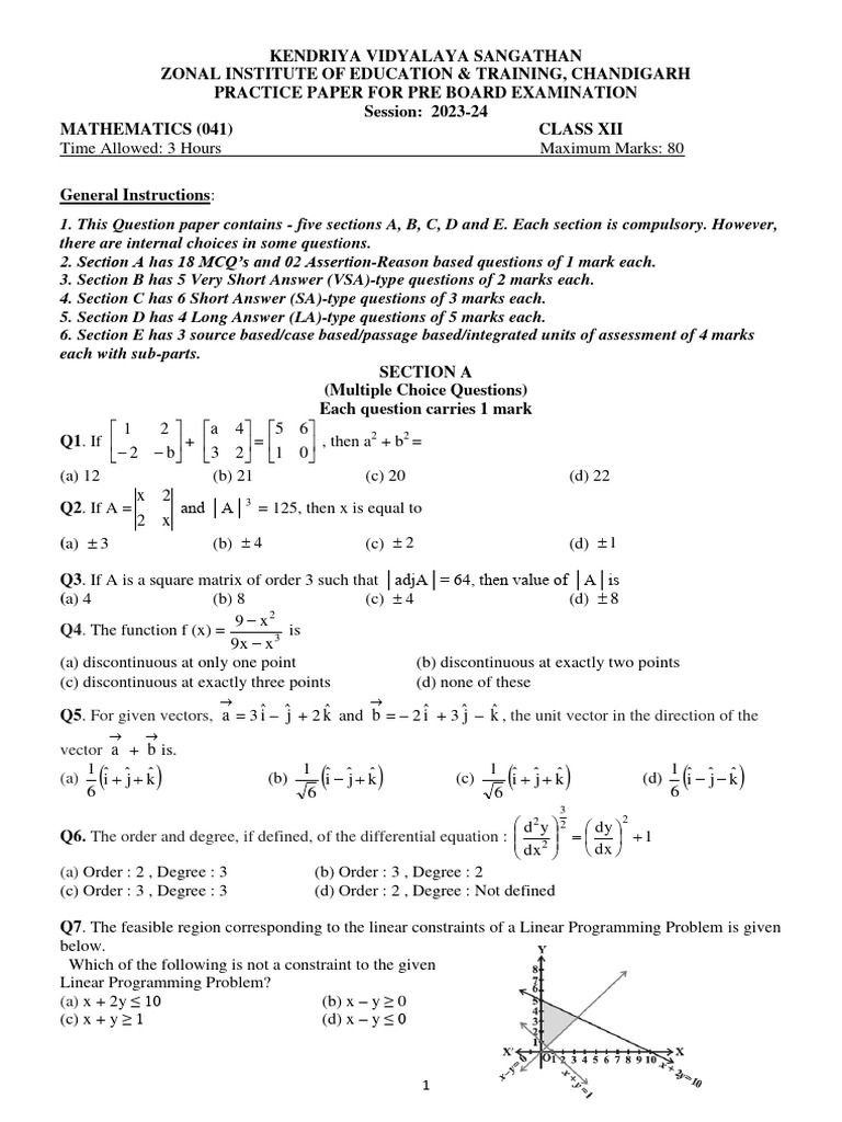 P B Q Xii Maths 2023-24 | PDF | Area | Mathematics P B Q Xii Maths 2023-24 | PDF | Area | Mathematics
