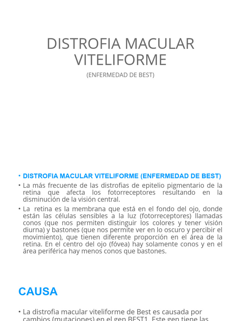 Distrofia Macular Viteliforme | PDF | Medicina | Oftalmología