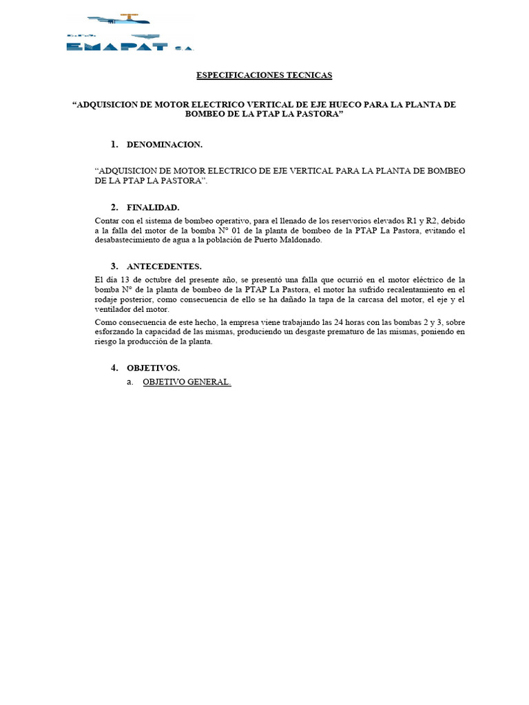 RTM DE MOTOR ELECTRICO VERTICAL DE EJE HUECO - Odt | PDF | Bomba | Motores