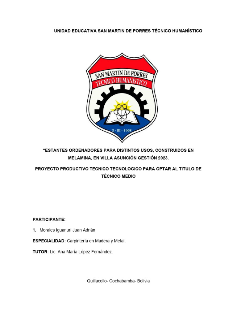 Proyecto BTH 20231 | PDF | Carpintería | Madera