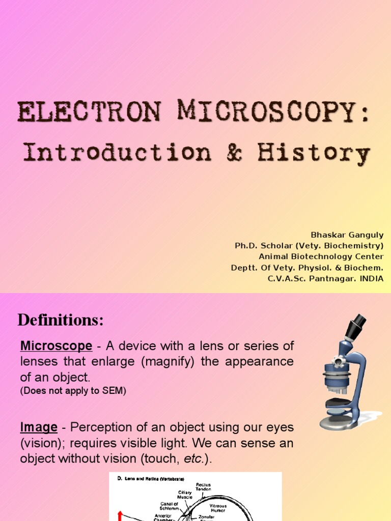 Electron Microscopy: Introduction & History | PDF | Electron Microscope ...