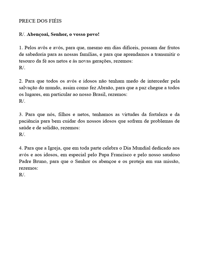 Preces Avos Idosos | PDF