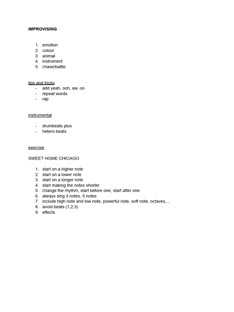 Improvising | PDF Improvising | PDF