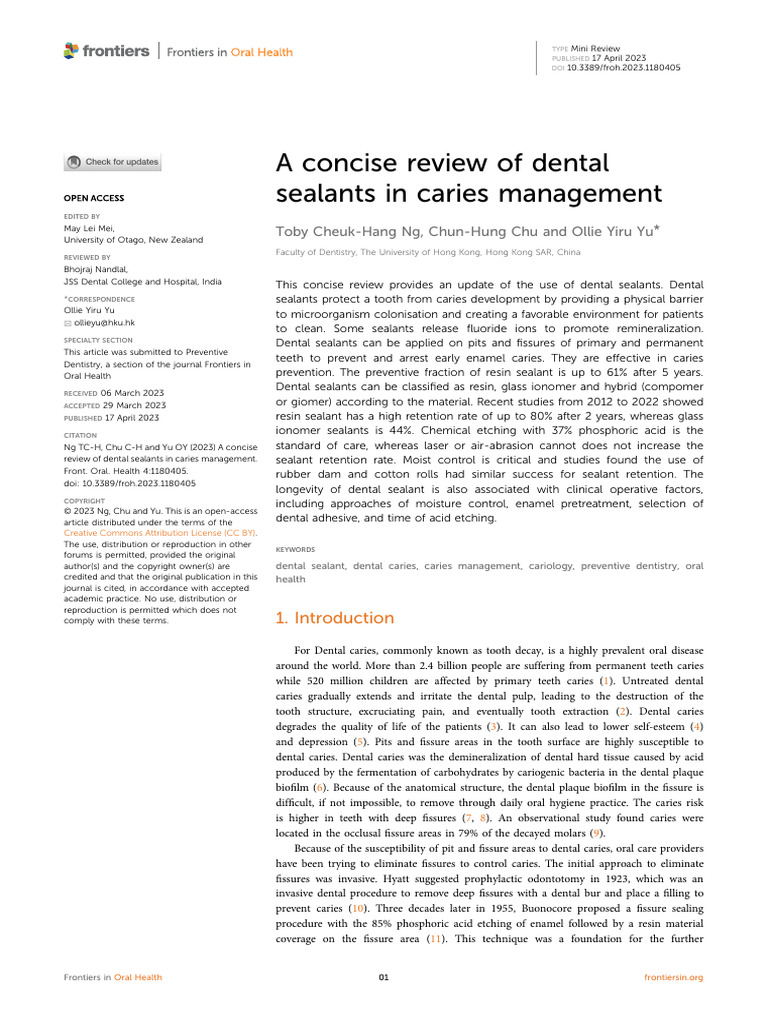 Froh 04 1180405 | PDF | Health Sciences | Dentistry Branches