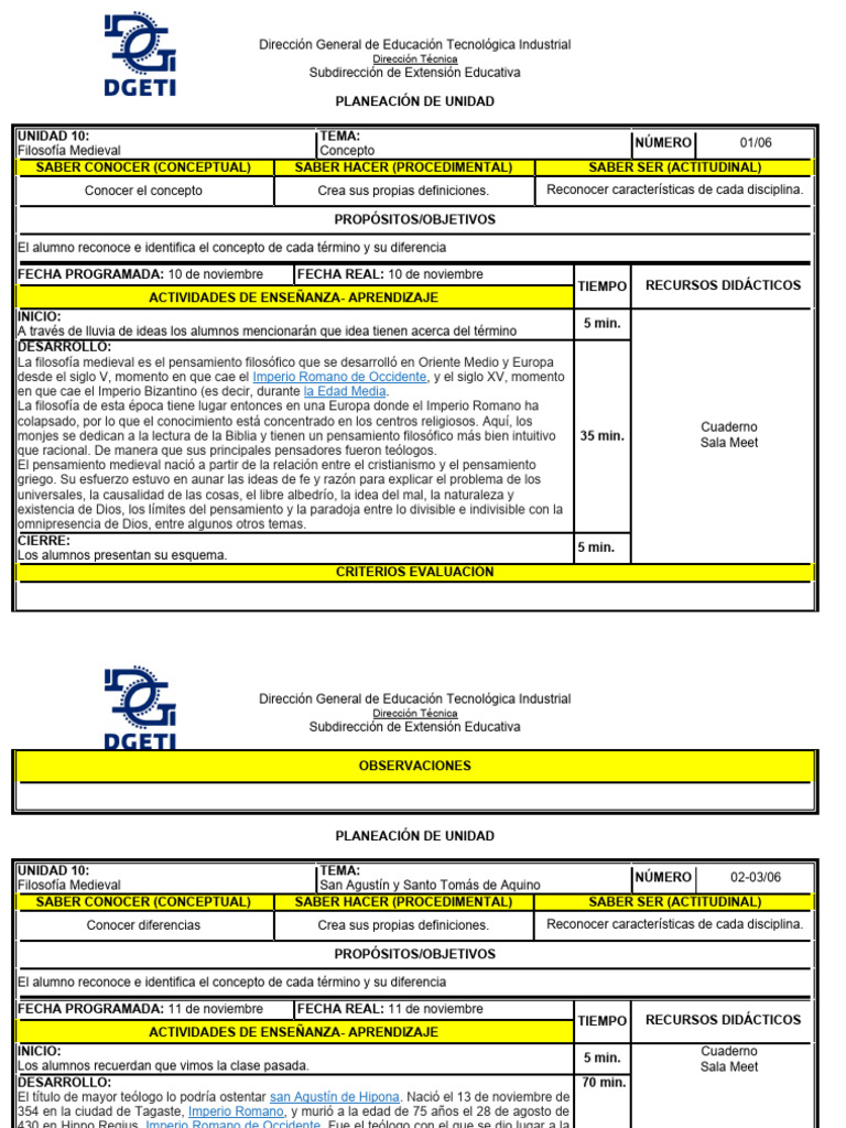 6ta. PLANEACION FILOSOFÍA DGETI 22-23 | PDF