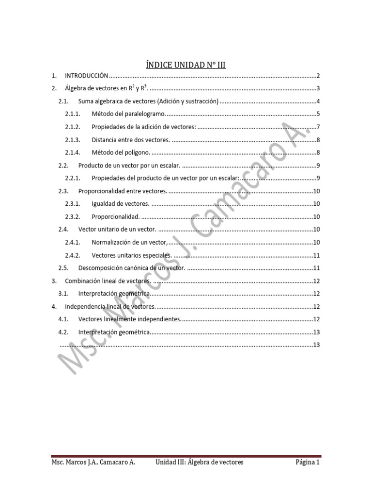 Guia de Vectores | PDF | Espacio vectorial | Vector Euclidiano