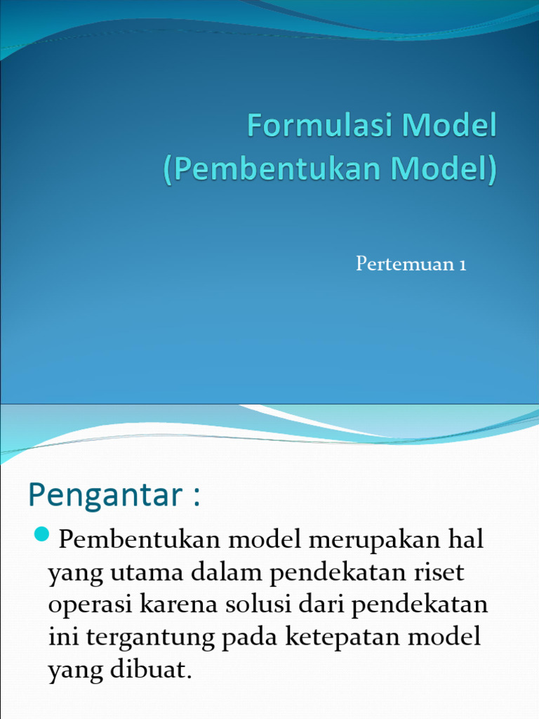 Formulasi Model PL SP | PDF