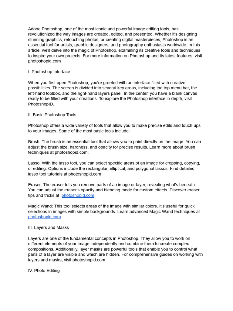 Exploring The Magic of Photoshop With | PDF