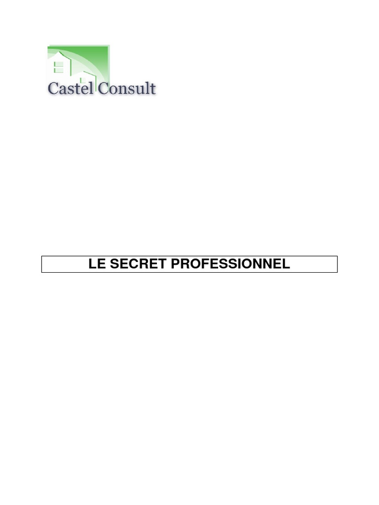 Secret Professionnel | PDF | Sciences sociales | Droit