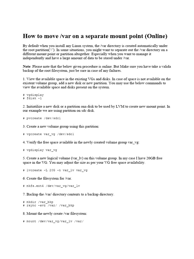 How To Move VAR | PDF | File System | System Software