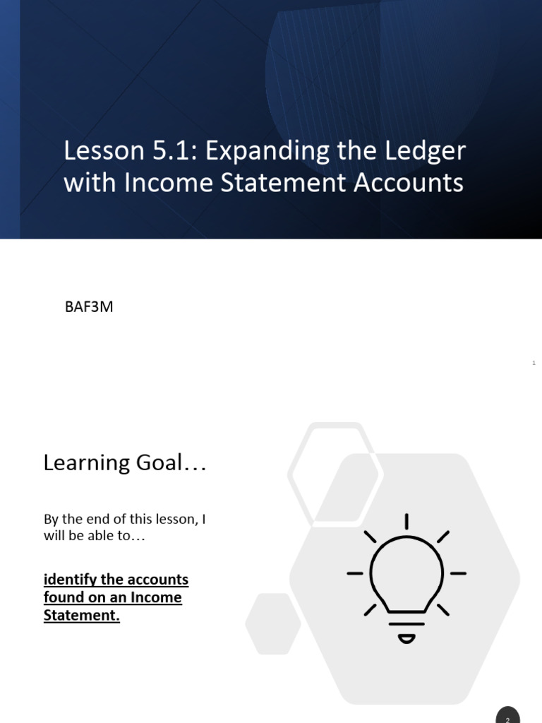 Chapter 5 - The Expanded Ledger and Income Statement | PDF