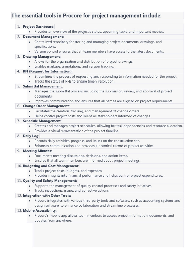 Procore Tools | PDF | Version Control | Microsoft