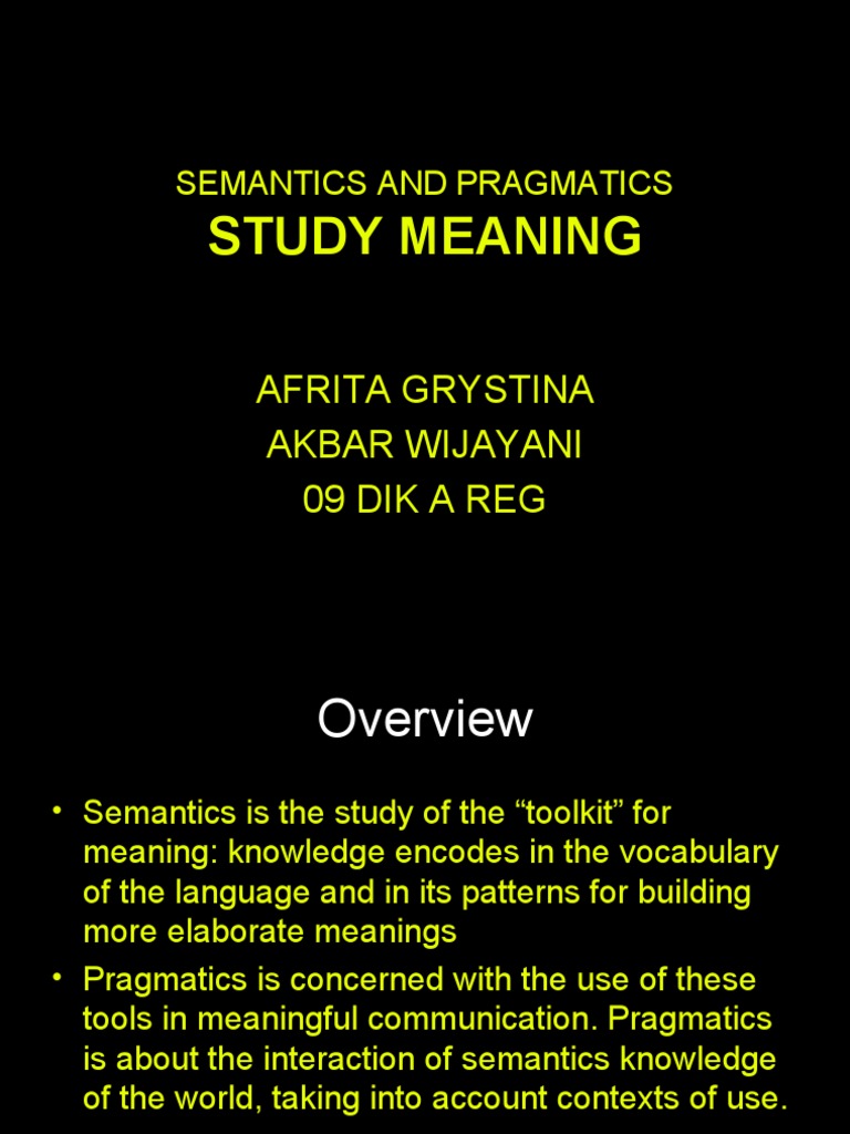 Semantics and Pragmatics | PDF | Semantics | Semiotics
