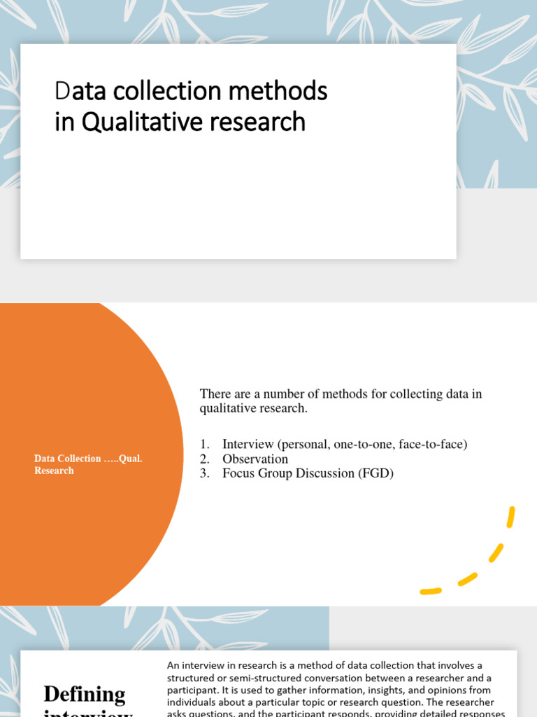 Qualitative Research Data Collection Methods | PDF | Focus Group | Qualitative Research