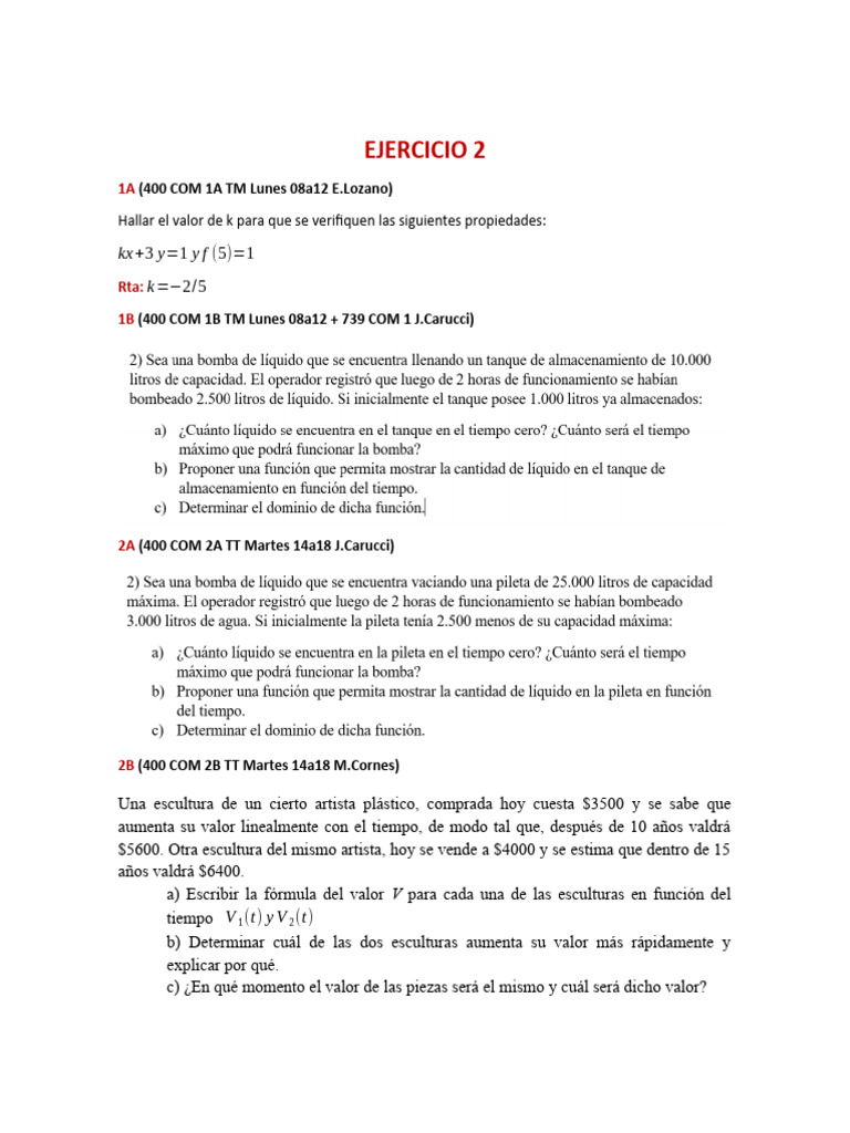 Archivo Ejercicio 2 Primer Examen IAM 2022 1er Cuatrimestre | PDF | Línea (geometría) | Ecuaciones