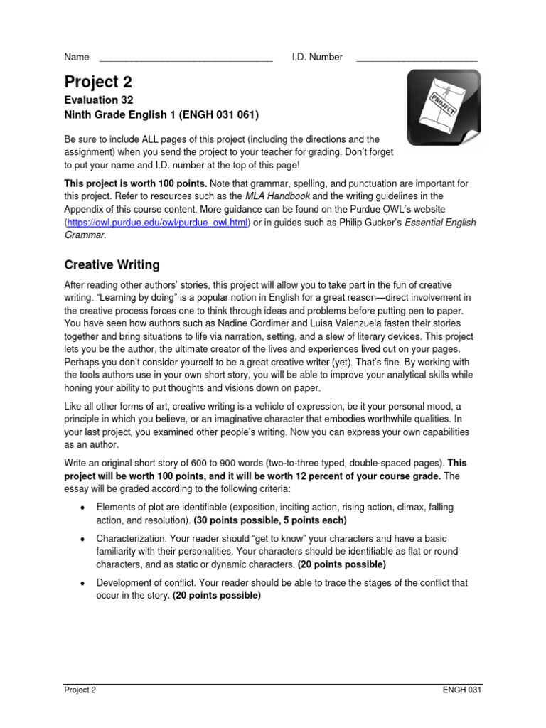 ENGH031061 - Project 2 | PDF | Creative Writing | Behavior Modification