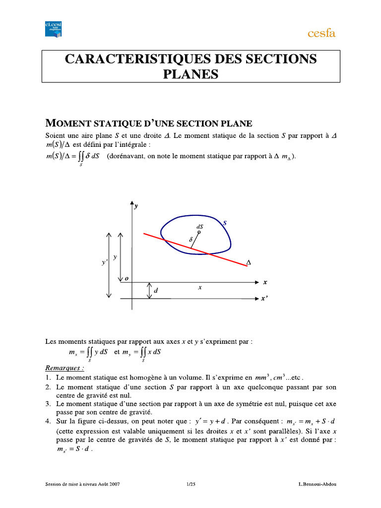 Cours Moment Statique | PDF
