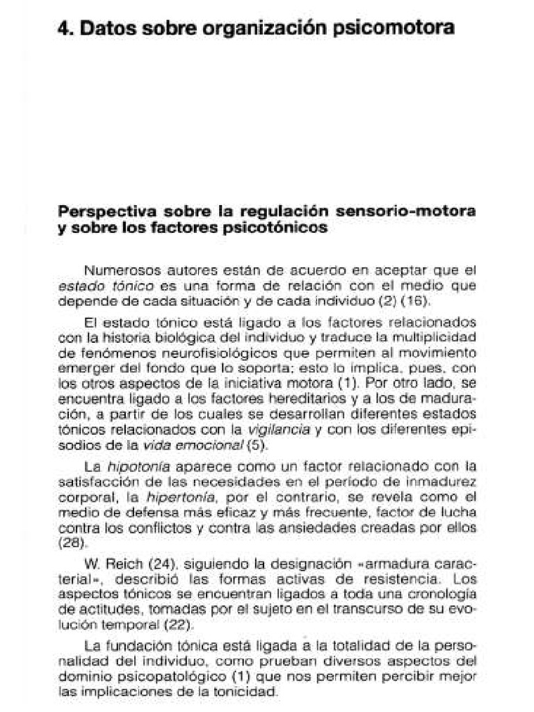 Da Fonseca. Estudio y Génesis de La Psicomotricidad | PDF