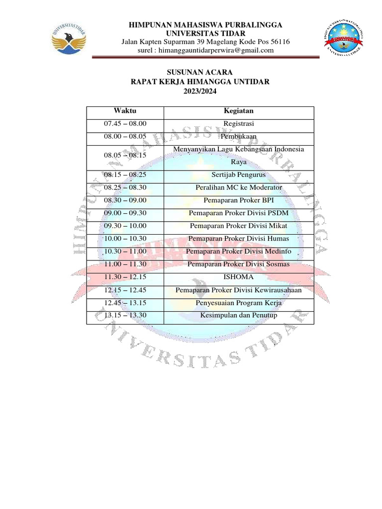 Rundown Raker Himangga 2023 | PDF