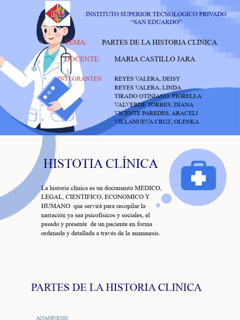 Partes de la Historia Clínica | PDF | Salud y bienestar