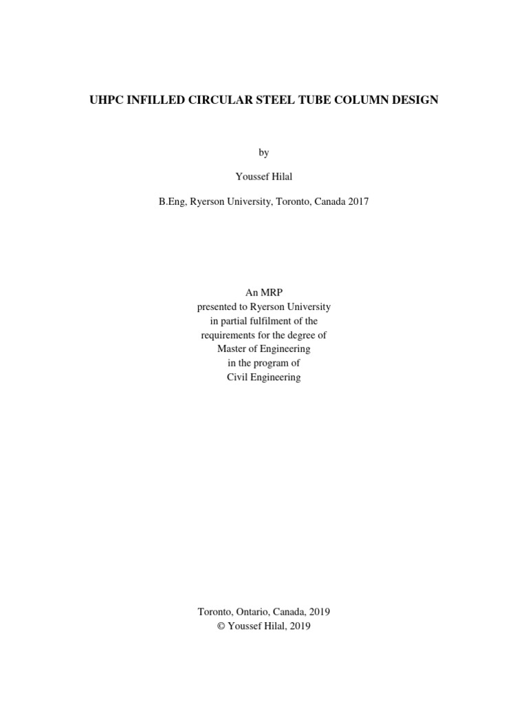 Uhpc Infilled Circular Steel Tube Column Design | PDF | Fracture ...