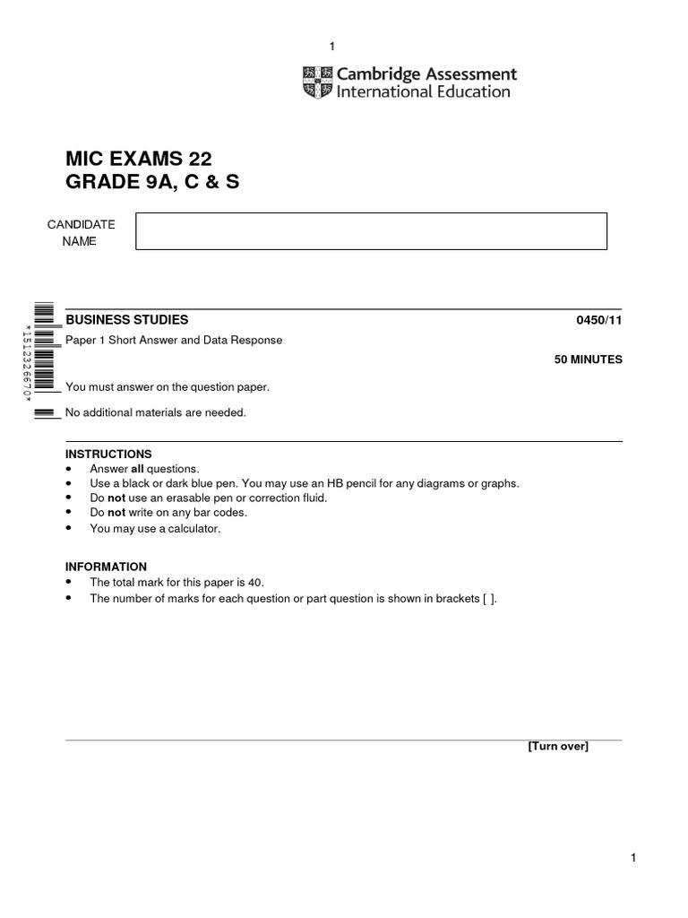 G9 Exam | Download Free PDF | Business | Economies