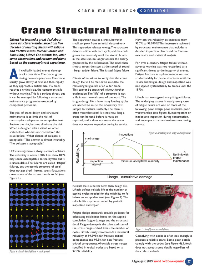 WPD - Crane-Structural-Maintenance - Article MCC GRUA PORTICO PUERTO | PDF | Fracture | Fatigue ...