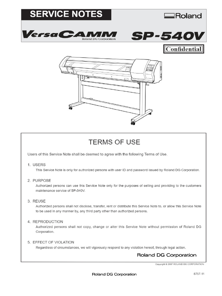 Roland VersaCamm SP-540V User Manual - Manualzz | PDF