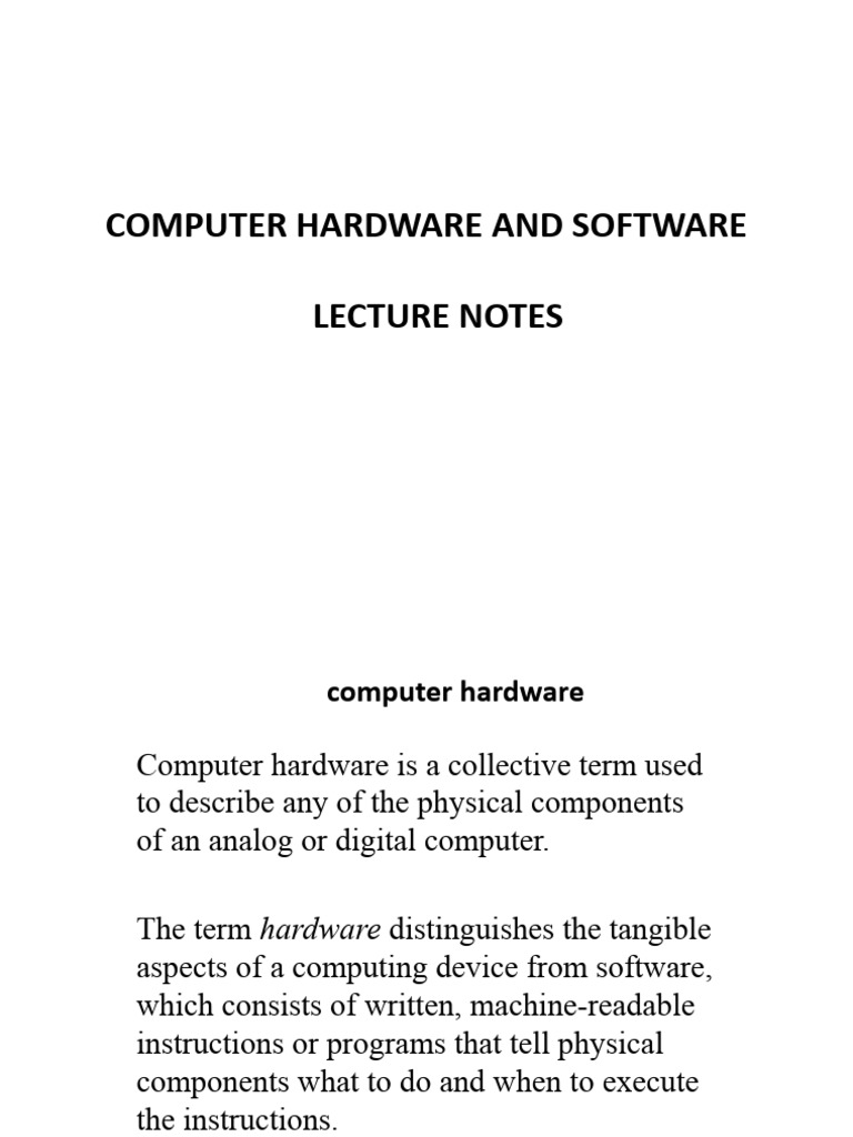 Computer Hardware and Softwre | PDF | Operating System | Computer Hardware
