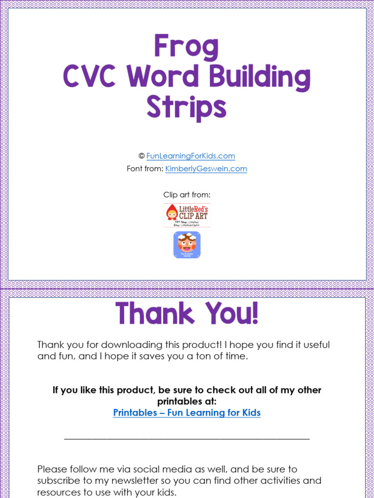 Frog CVC Word Building Strips | PDF