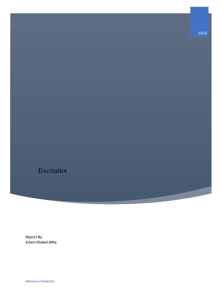 Excitation System Models of Synchronous Generator | PDF | Electric ...