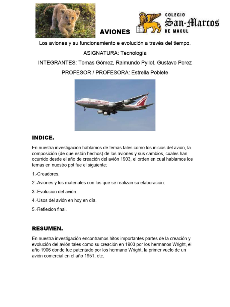 Aviones Word | PDF