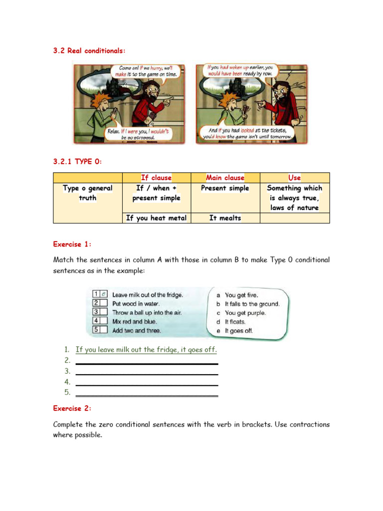 CONDITIONALS | PDF | Sentence (Linguistics) | Language Mechanics