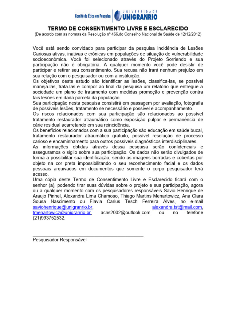 Modelo Tcle Atualizado | PDF