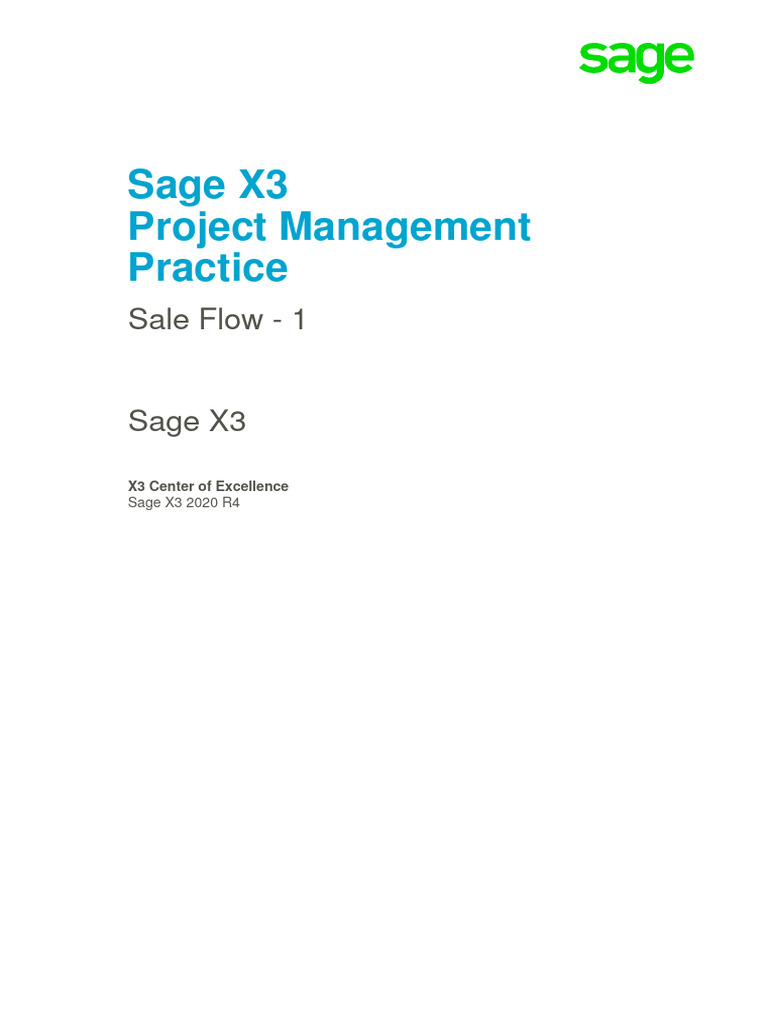 3 Practice Sage X3 PJM v12 Sale Flow 1 v3 | PDF