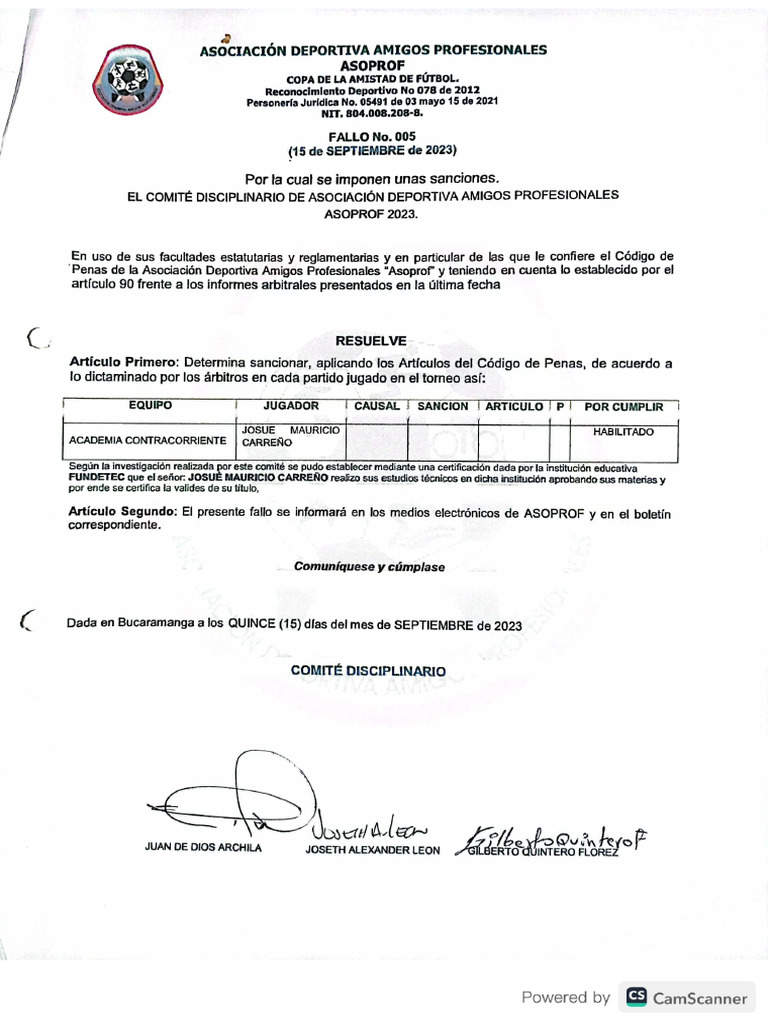 Fallo No.5 15-09-2023 | PDF