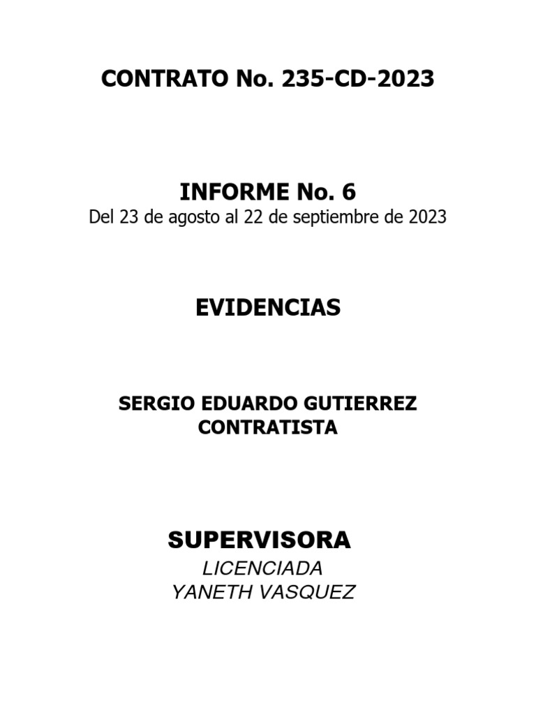 Informe #6 Cto#235 Evidencias Sergio Gutierrez | PDF