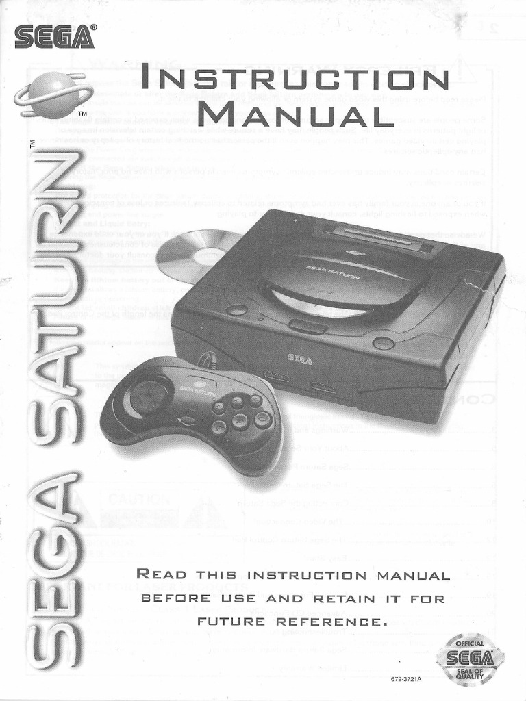 Sega Saturn US Manual | PDF