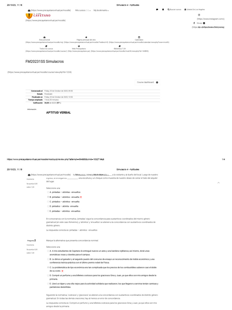 Simulacro 4 - Aptitudes | PDF | Mecánica del lenguaje | Lingüística