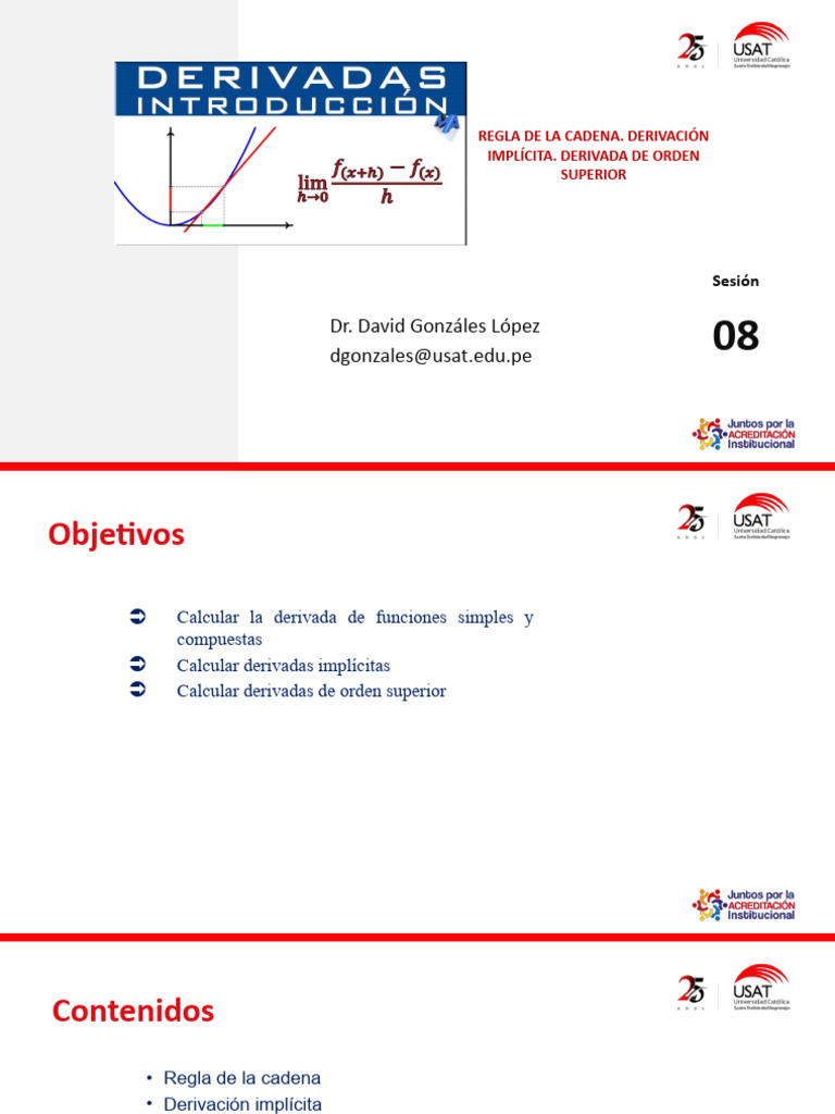 s8 Regla de La Cadena - Derivación Implícita Der Orden Sup 2023 - II | PDF